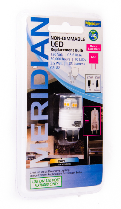 13126 LED G8.6 Base, Non Dimmable Replacement Bulb - Meridian Lighting