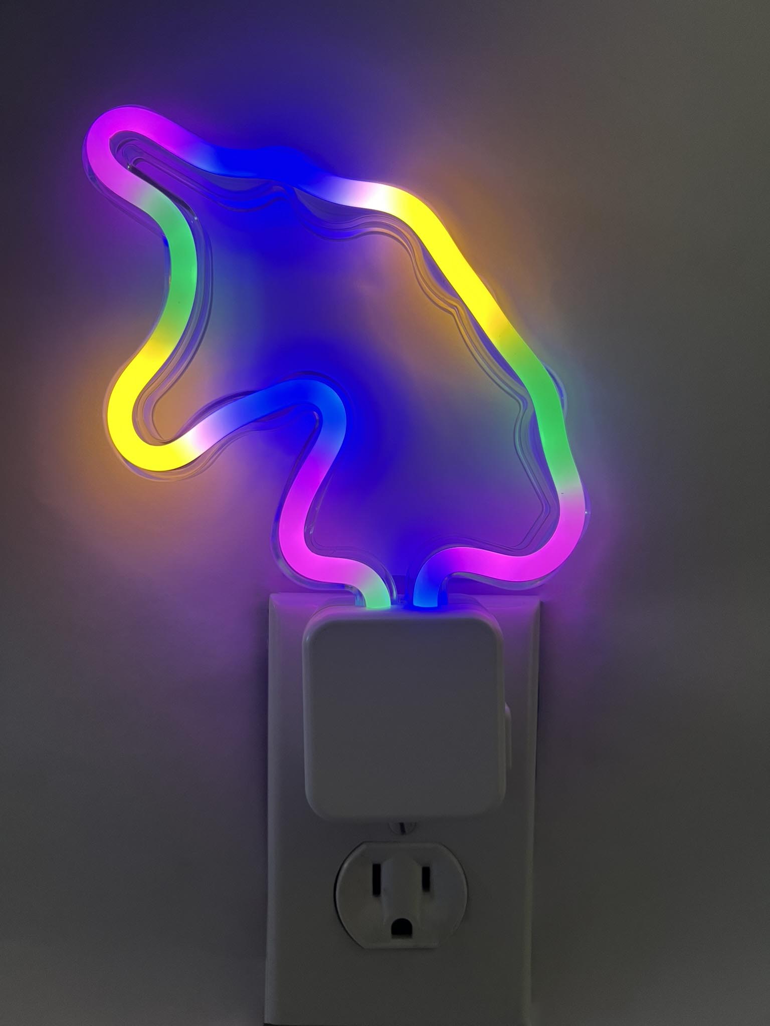 10741 - LED Multi-Color Neon Unicorn Night Light - Meridian Lighting
